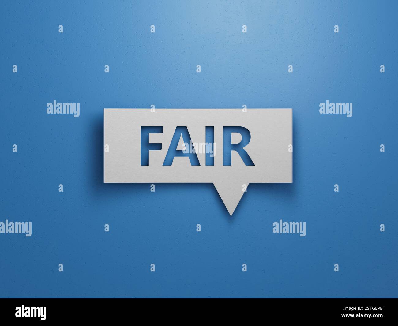 Speech Bubble block with FAIR business word. Mission,t.Minimalist ...