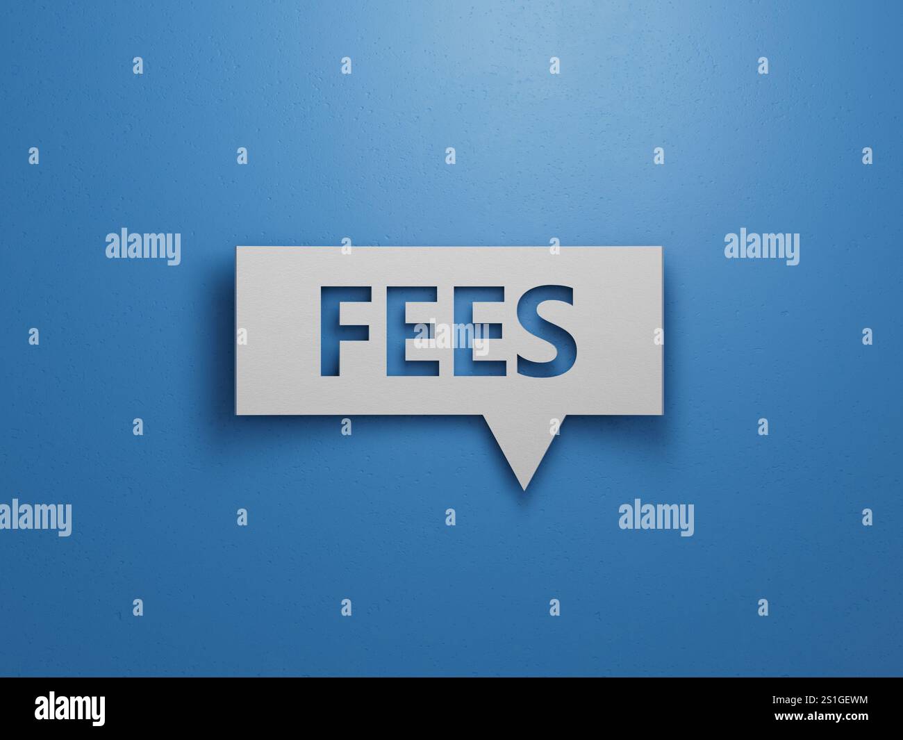 Speech Bubble block with FEES business word. Mission.Minimalist ...
