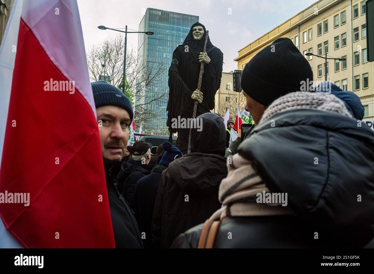 An effigy stands tall above the protestors during the demonstration On ...
