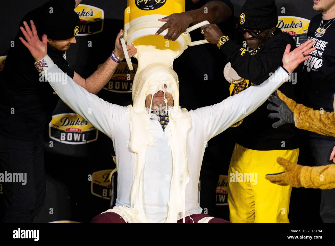 Charlotte, NC, USA. 3rd Jan, 2025. Minnesota head coach PJ Fleck gets ...