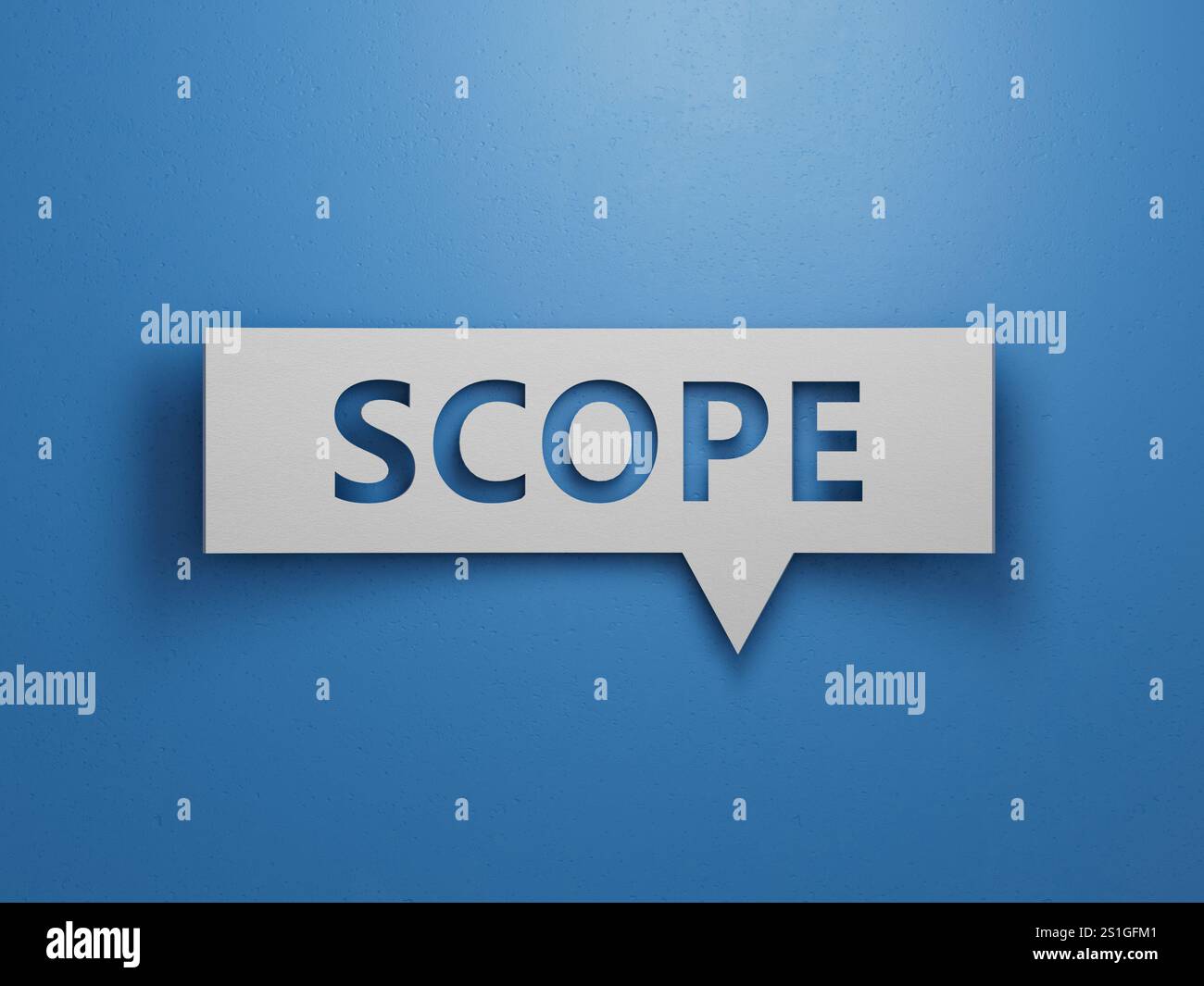 Speech Bubble block with SCOPE business word.Minimalist Abstract Design ...