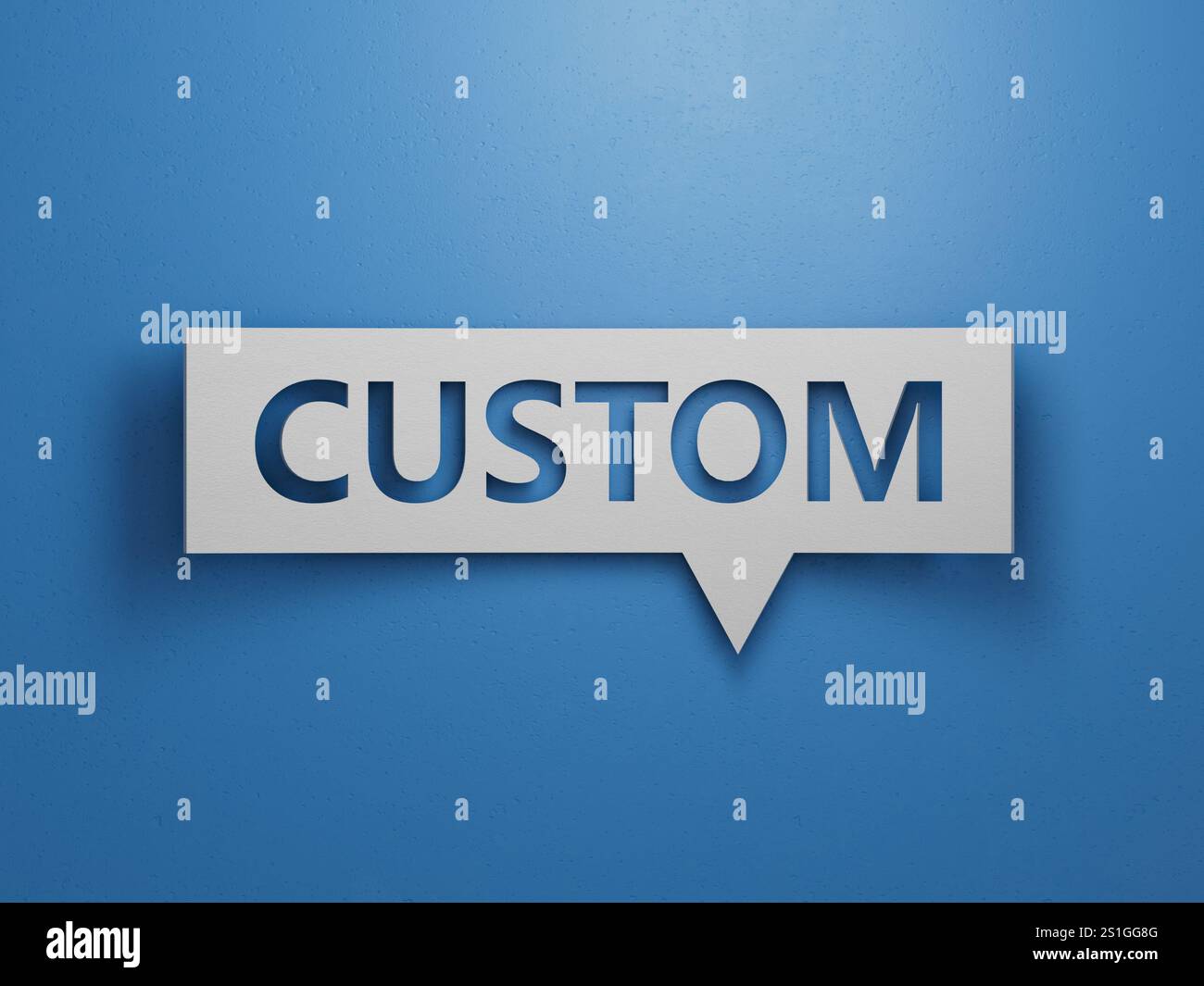 custom word concept. Speech Bubble, notepad, pen and business charts ...