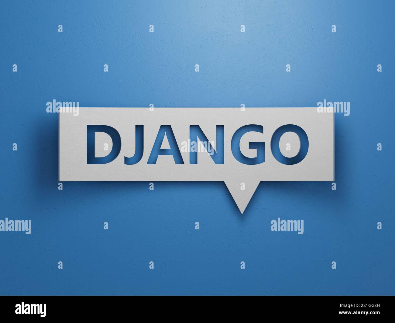 DJANGO word text from Speech Bubble block letters.Minimalist Abstract ...