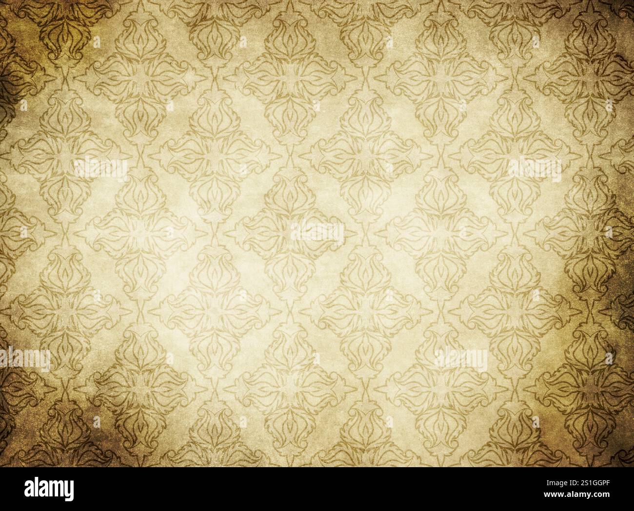 Grunge paper background with vintage patterns. Bad condition old ...