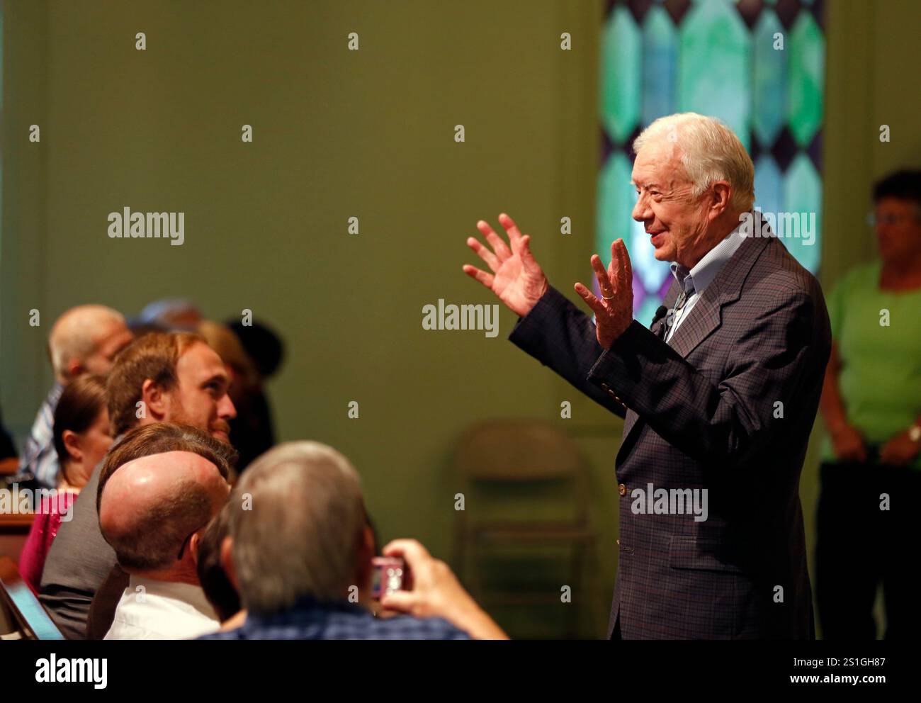 FILE - Former President Jimmy Carter welcomes visitors to Maranatha ...