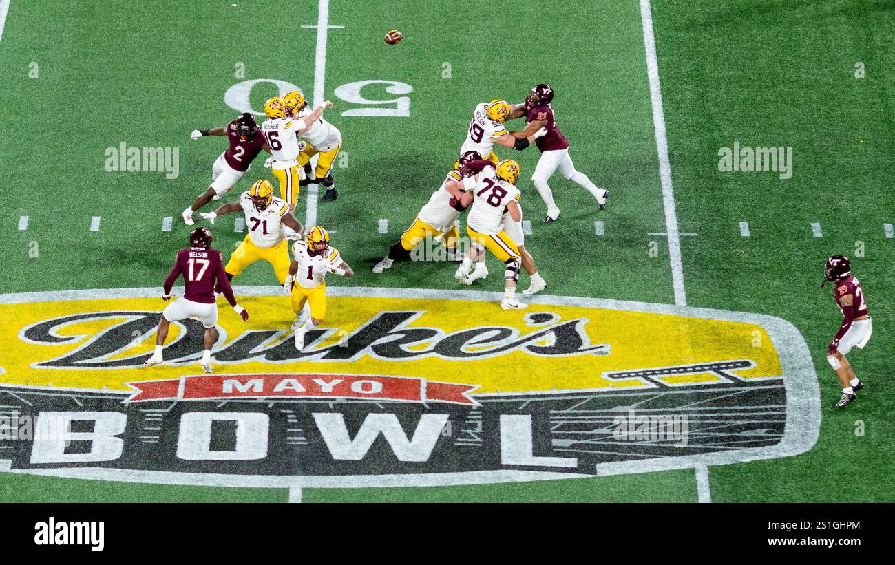 January 3, 2025: Minnesota quarterback Max Brosmer (16) drops back ...