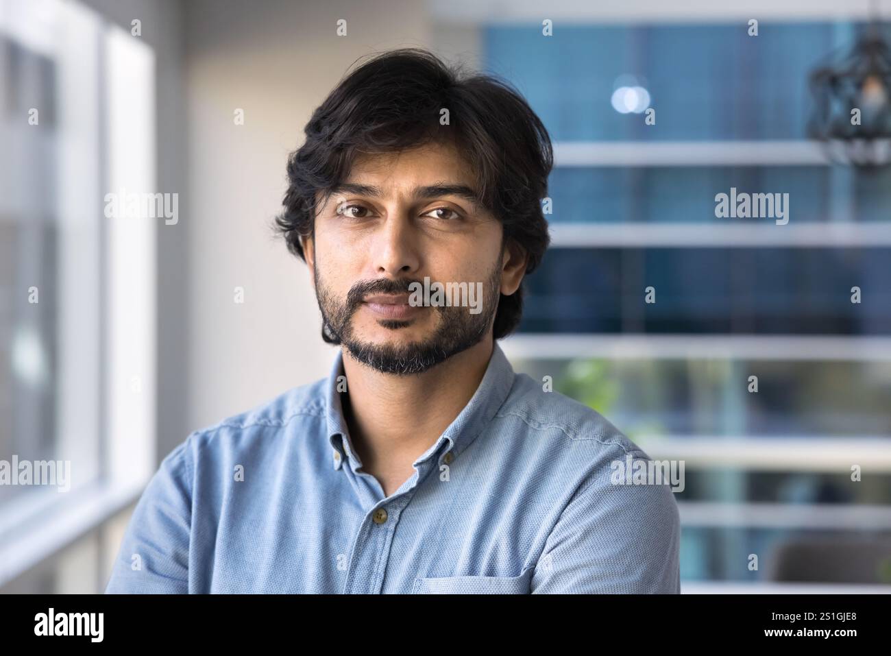 Positive serious Indian business leader man posing for portrait Stock ...