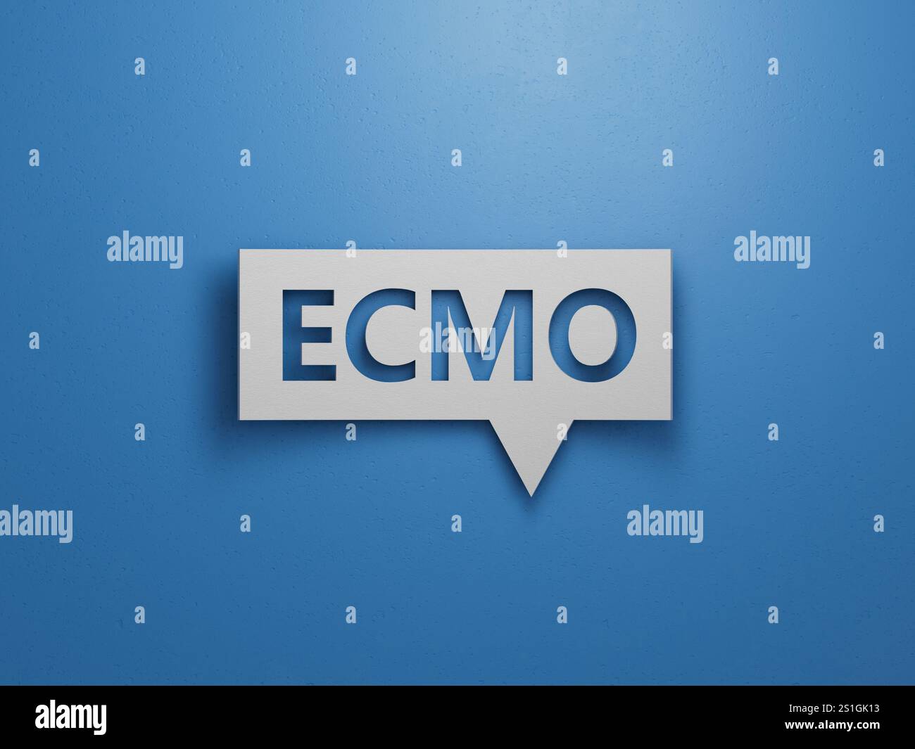 The word ecmo is written on Speech Bubble . Medical concept.Minimalist ...