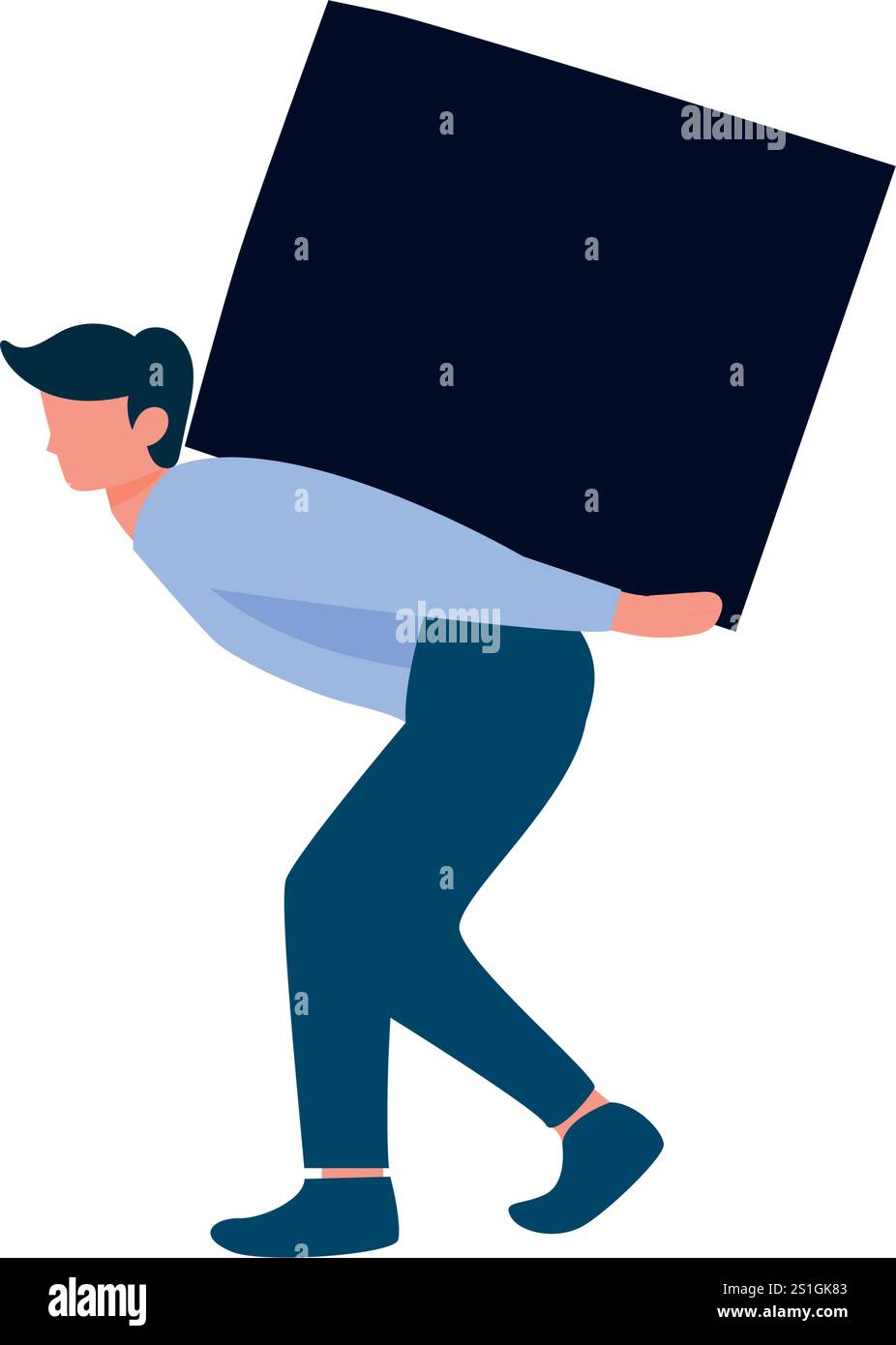 Man carrying boulder Cut Out Stock Images & Pictures - Alamy