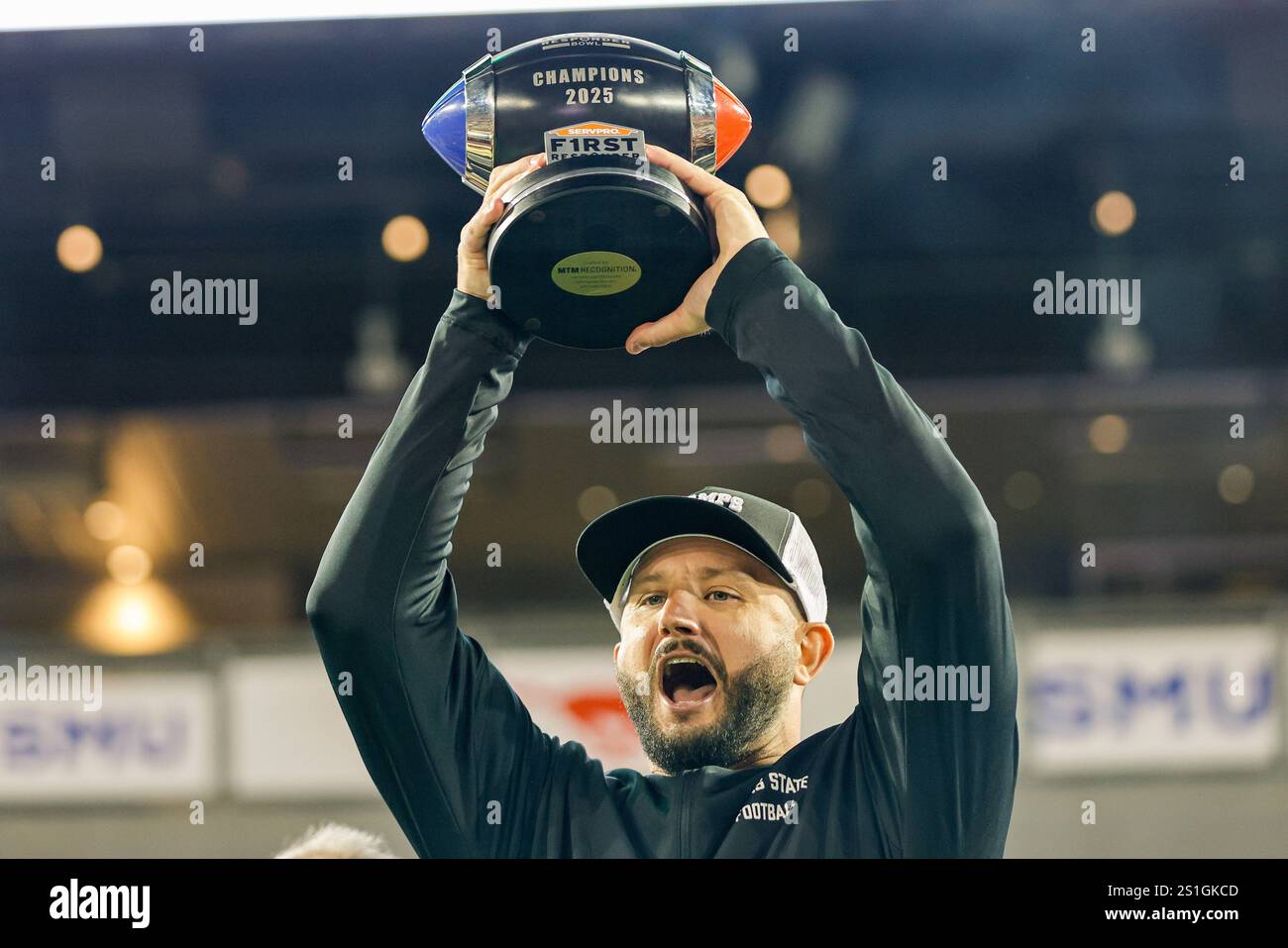 DALLAS, TX - JANUARY 03: Texas State Bobcats head coach G.J. Kinne ...