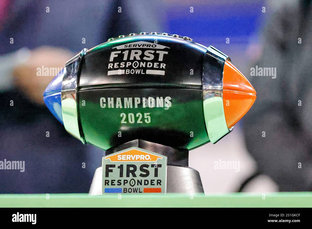 DALLAS, TX - JANUARY 03: The trophy for the SERVPRO First Responders ...