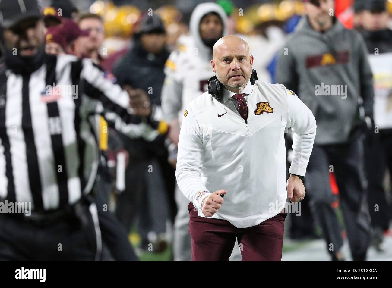 CHARLOTTE, NC - JANUARY 03: Minnesota Golden Gophers head coach P.J ...