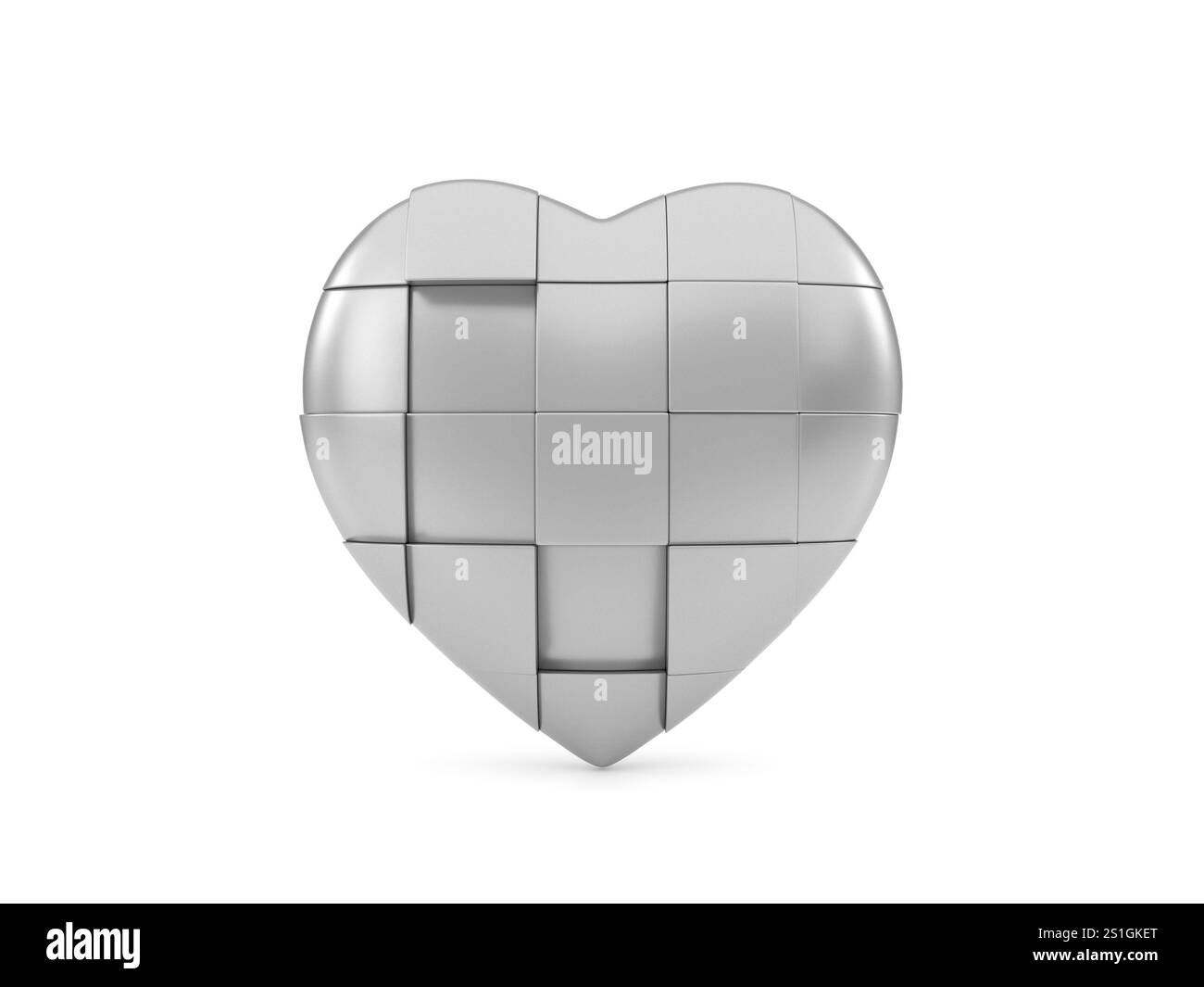 Heart made of cubes on a white background. 3d illustration Stock Photo ...