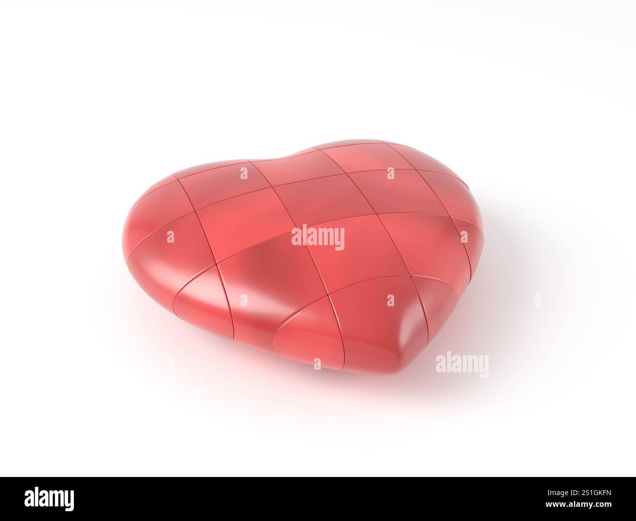 Heart made of cubes on a white background. 3d illustration Stock Photo ...