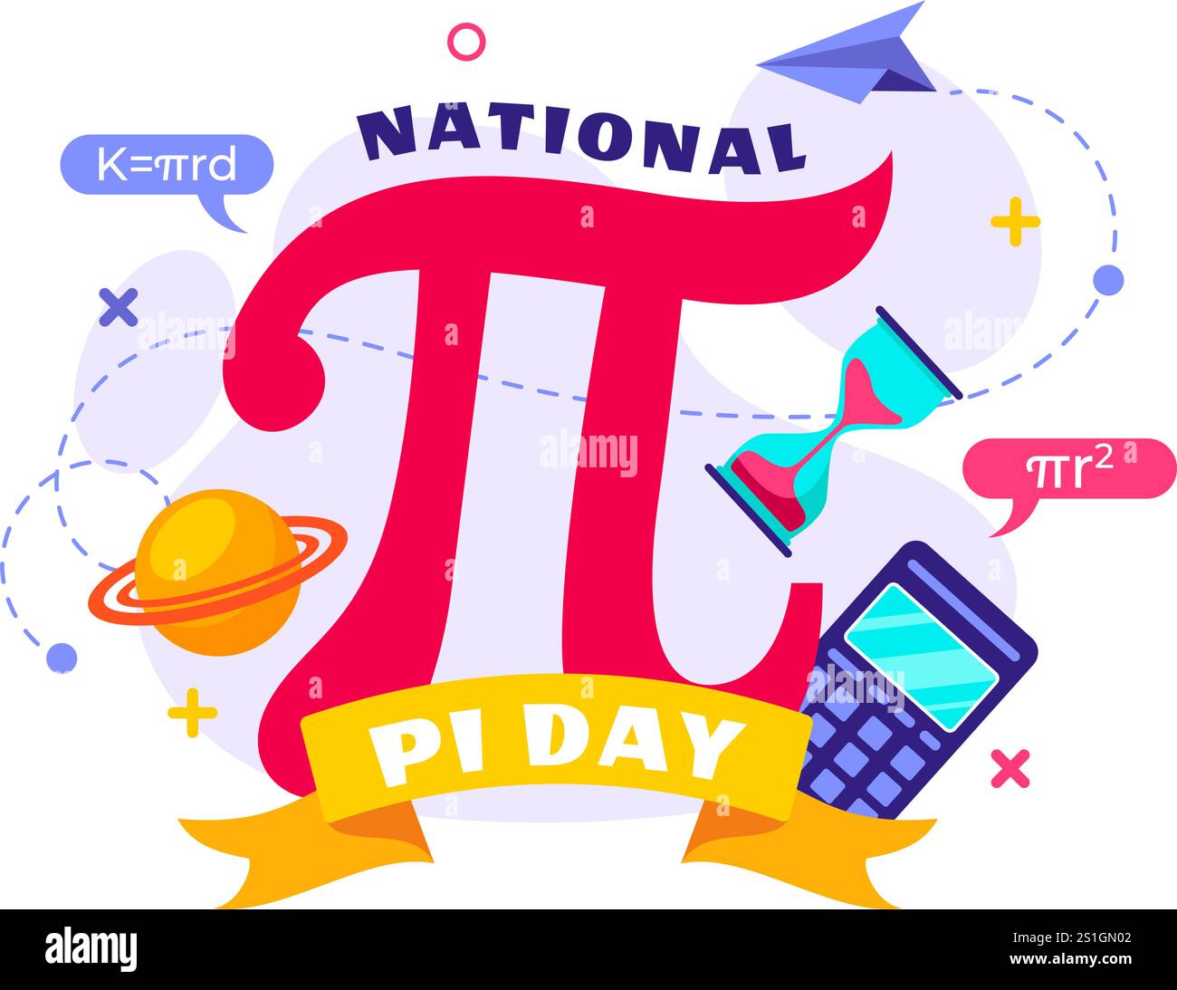 National Pi Day Vector Illustration on 14 March featuring Mathematical ...