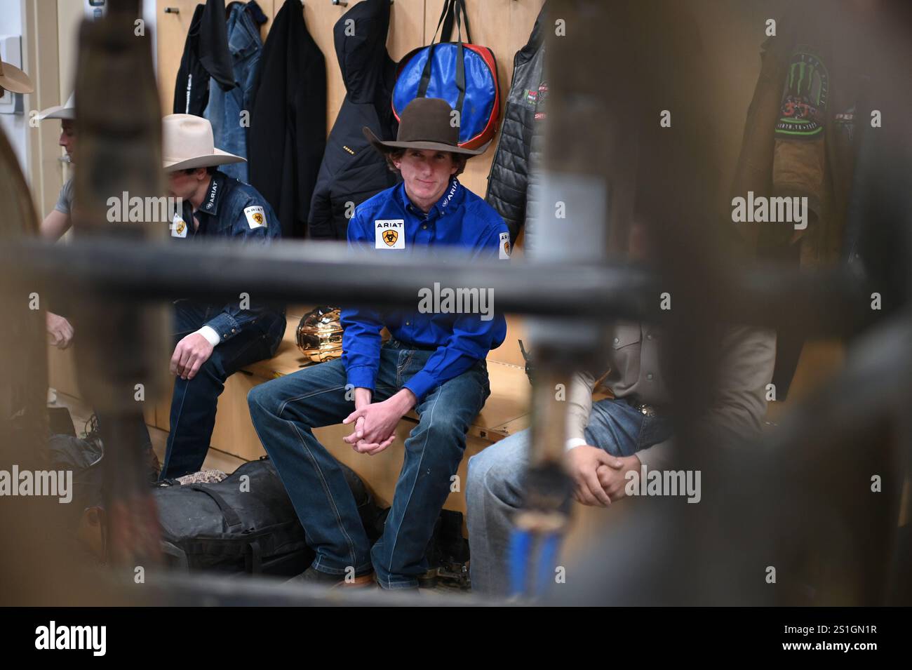 New York, USA. 03rd Jan, 2025. Professional bull rider Brady Fielder ...