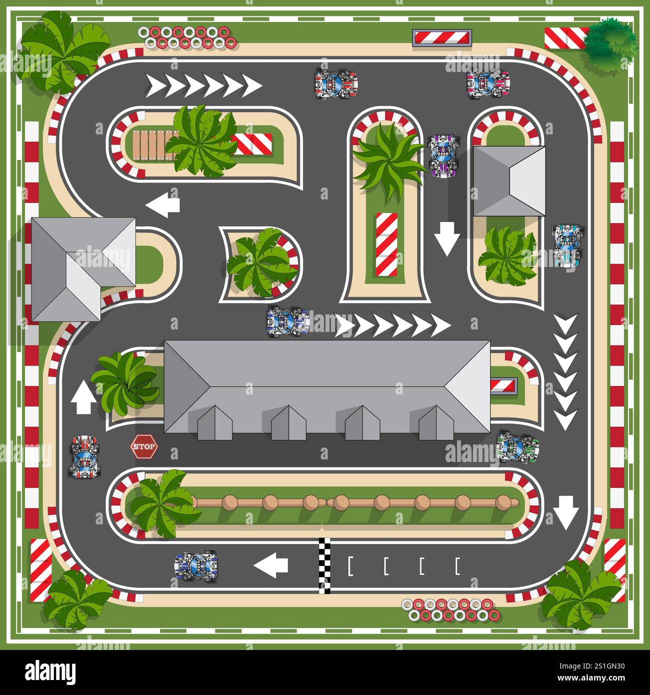 Race track. View from above. Vector illustration Stock Vector Image ...
