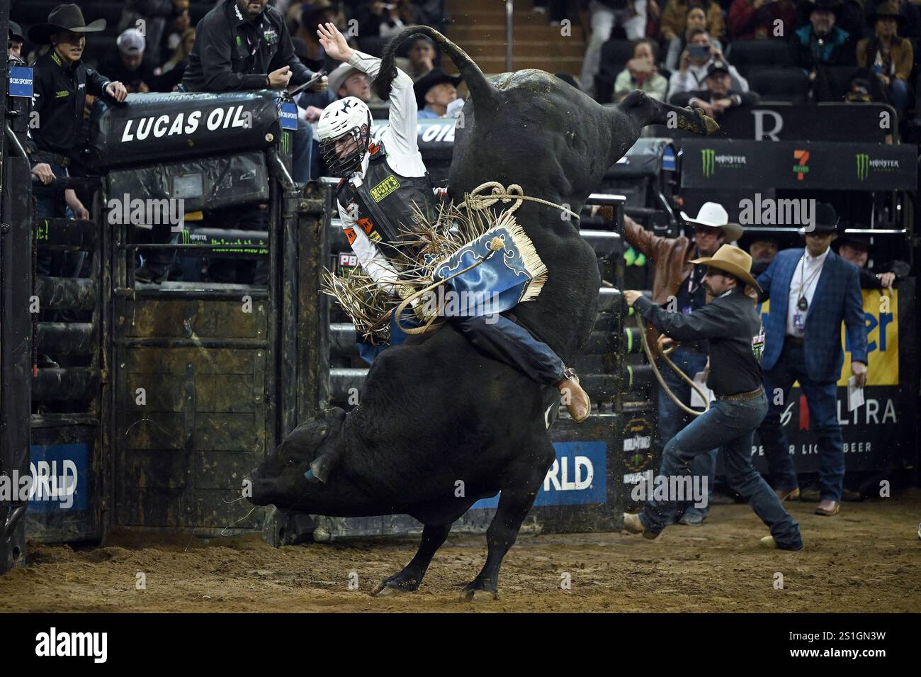New York, USA. 03rd Jan, 2025. Professional bull rider Cort McFadden ...