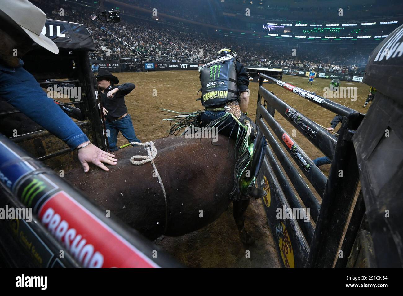 Professional bull rider Kaique Pacheco leaves the chute atop Velvet ...