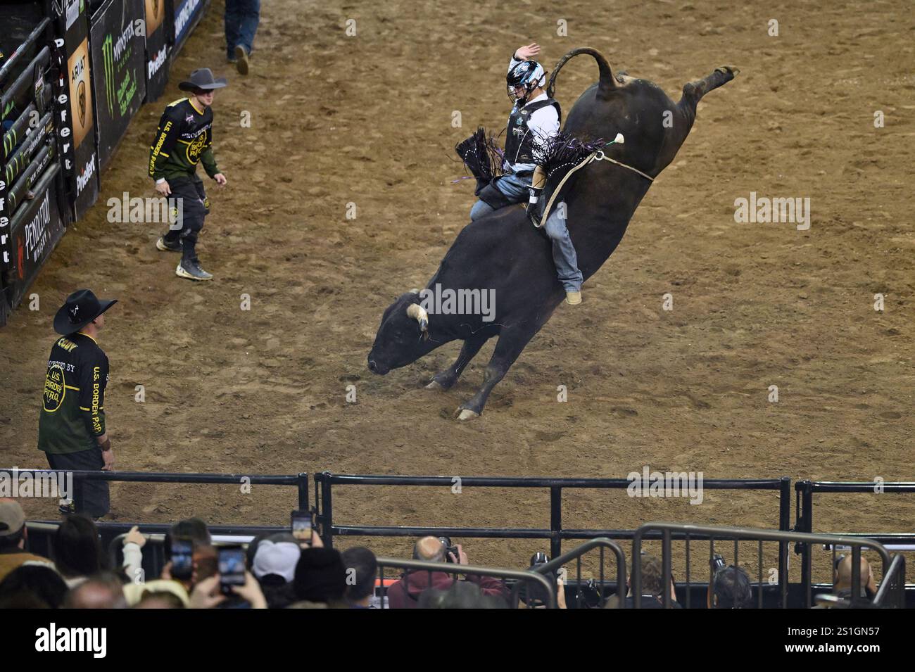 New York, USA. 03rd Jan, 2025. Professional bull rider Adriano Salgado ...