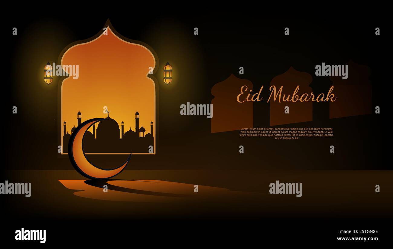 Turkish eid greeting crescent Stock Vector Images - Alamy