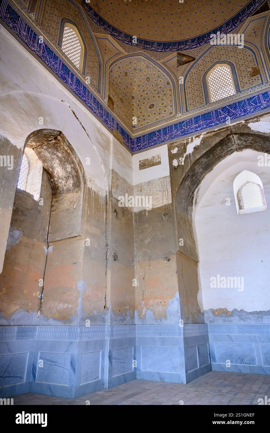 An inside view of Bibi Khanum mosque of the 15th century with not yet ...