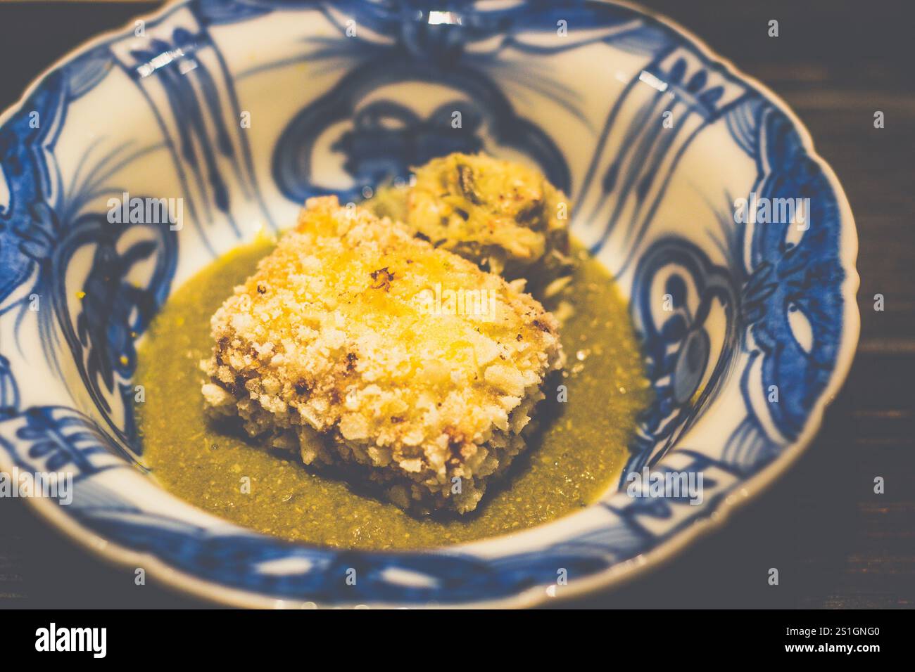 HYOGO MATSUBAGANI Deep fried snow crab with Kani miso sauce Stock Photo ...