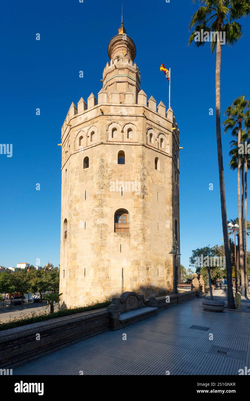 Torre del Oro, meaning Tower of Gold, in Seville, Spain is an Albarrana ...