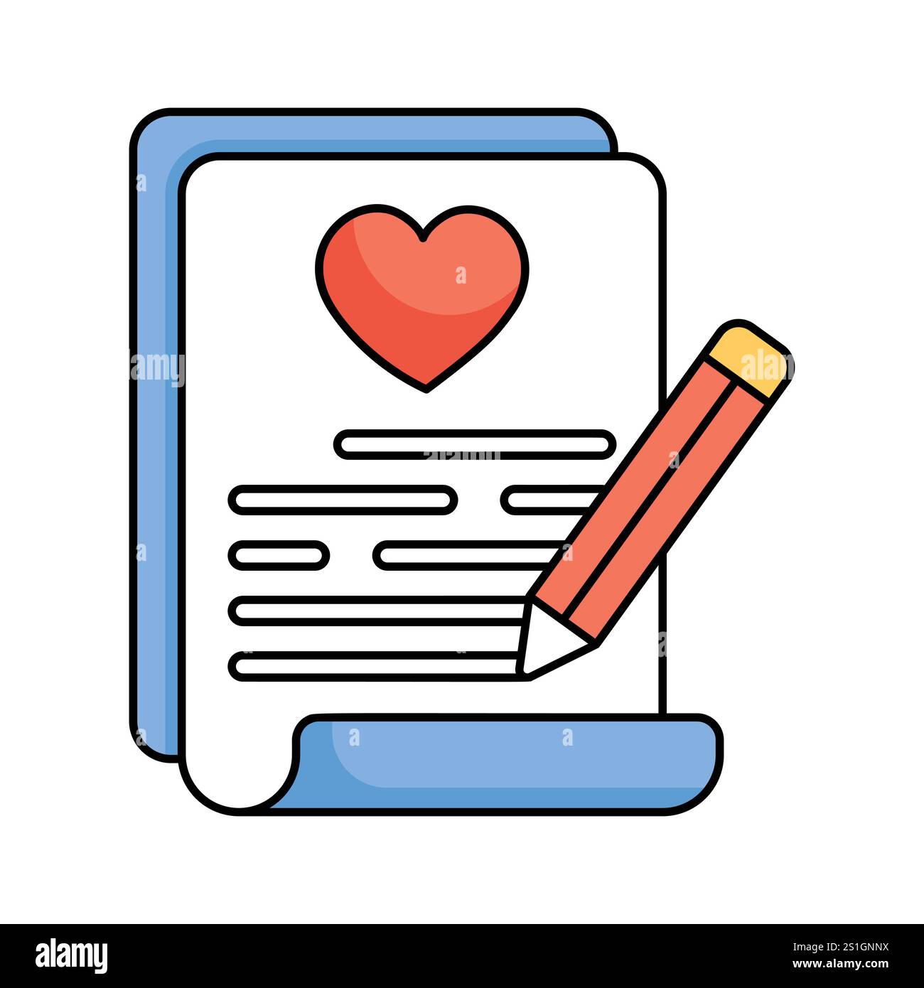 A handwritten love letter expressing deep feelings and affection Stock ...