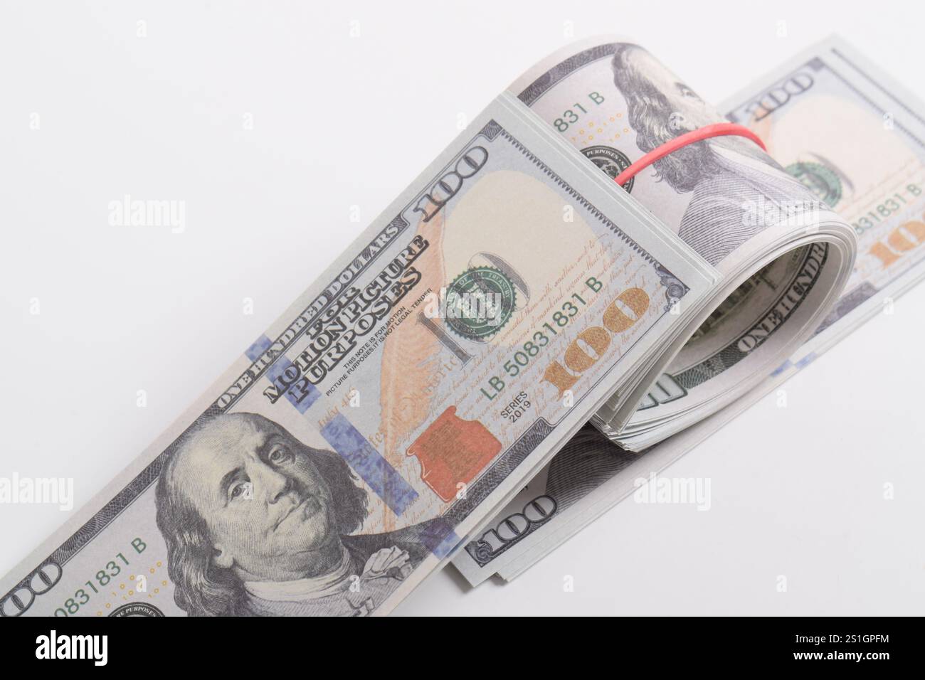 Rolled American dollars banknotes. Bundle of money roll of dollars ...