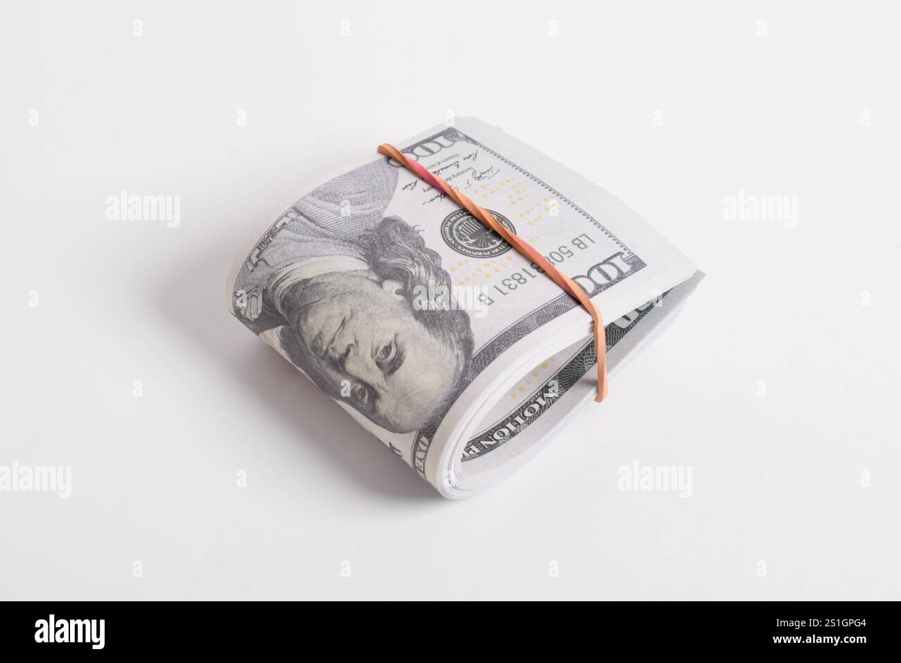 Rolled American dollars banknotes. Bundle of money roll of dollars ...