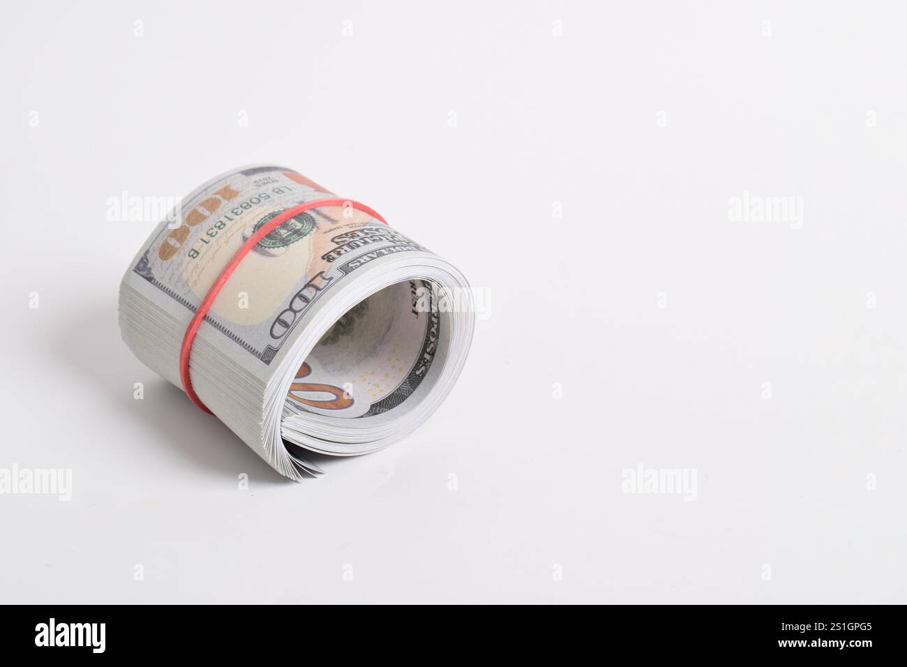 Rolled American dollars banknotes. Bundle of money roll of dollars ...
