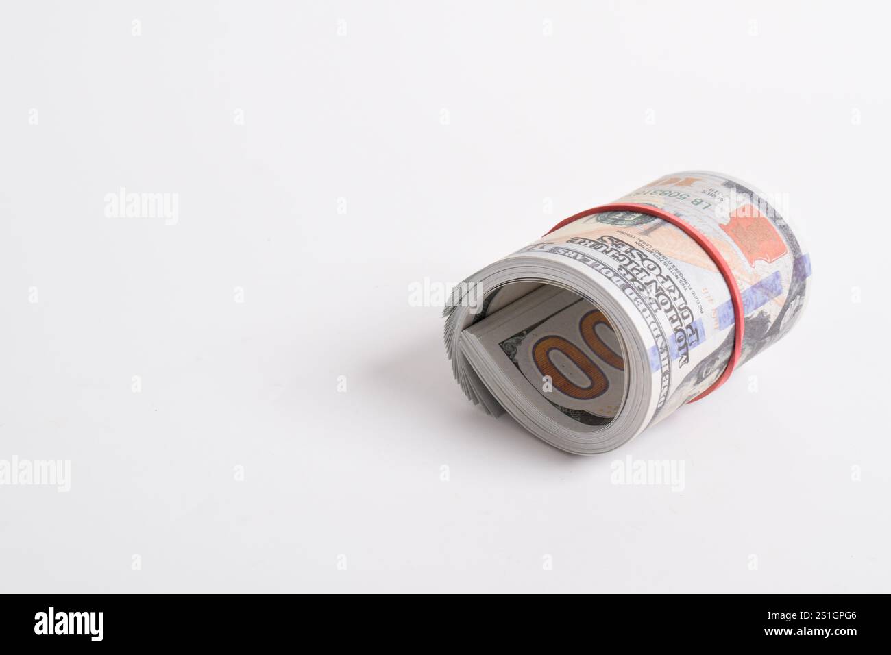 Rolled American dollars banknotes. Bundle of money roll of dollars ...