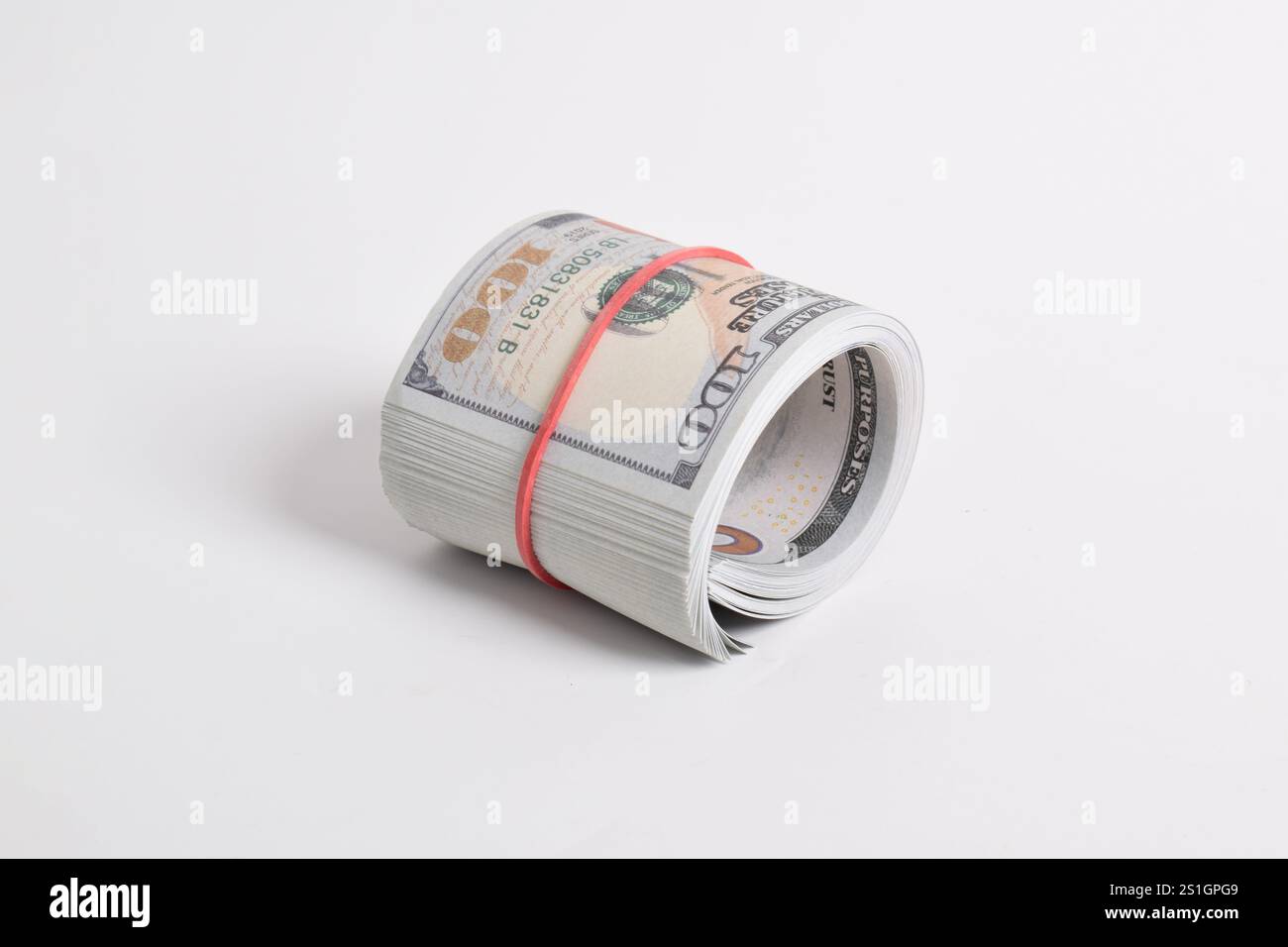 Rolled American dollars banknotes. Bundle of money roll of dollars ...
