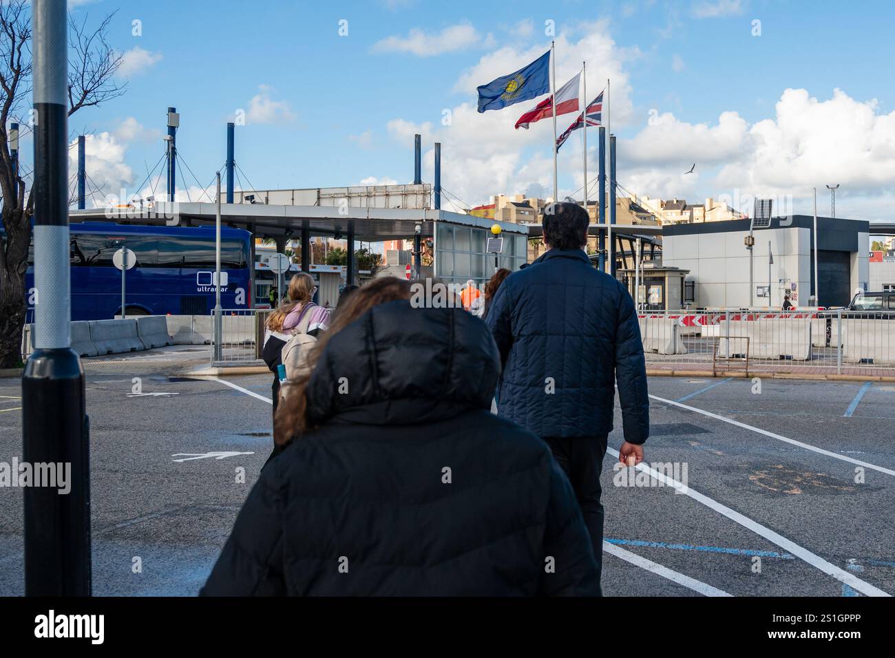 Gibraltar, UK, 31 December 2024 people crossing the border between ...