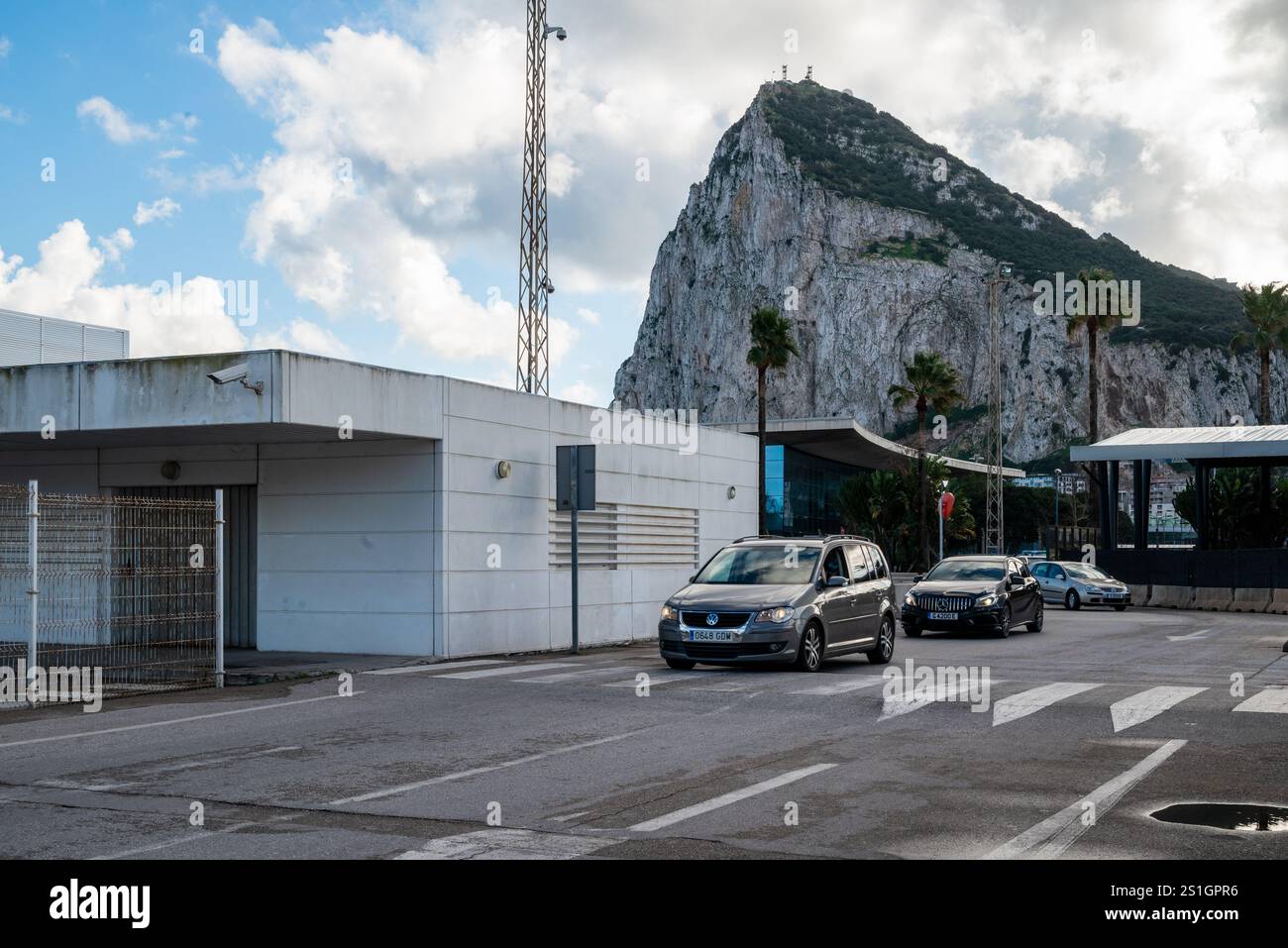Gibraltar, UK, 31 December 2024 crossing the border between Spain and ...