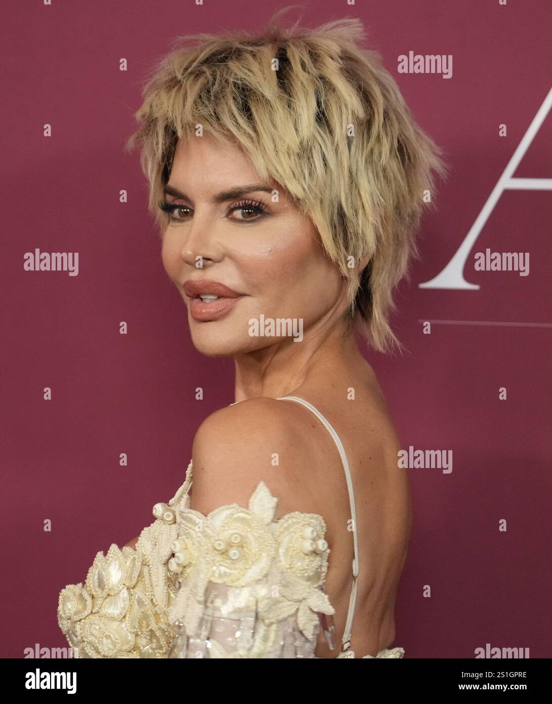 Lisa Rinna arrives at the 2025 WWD Style Awards, Golden Globes held at the Four Seasons Hotel ...