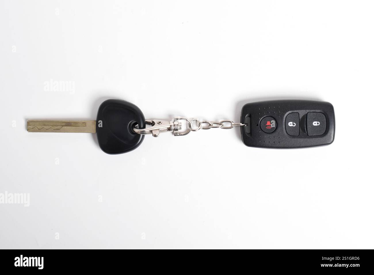 Car key with remote control isolated on white background. Modern car ...