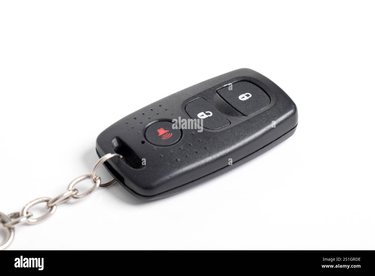 Car key with remote control isolated on white background. Modern car ...