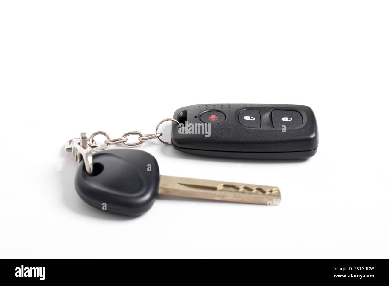 Car key with remote control isolated on white background. Modern car ...