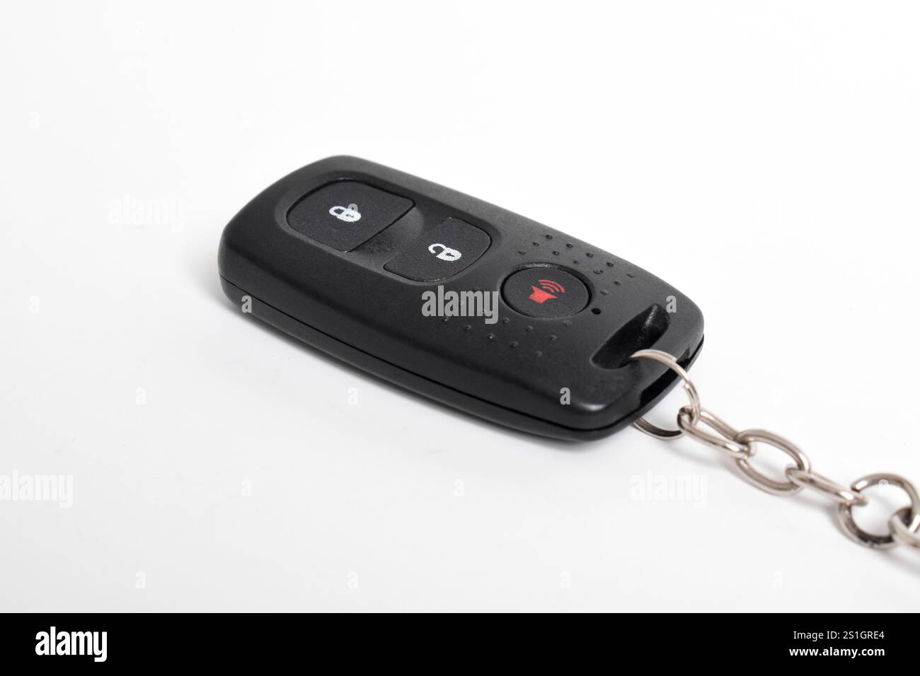 Car key with remote control isolated on white background. Modern car ...