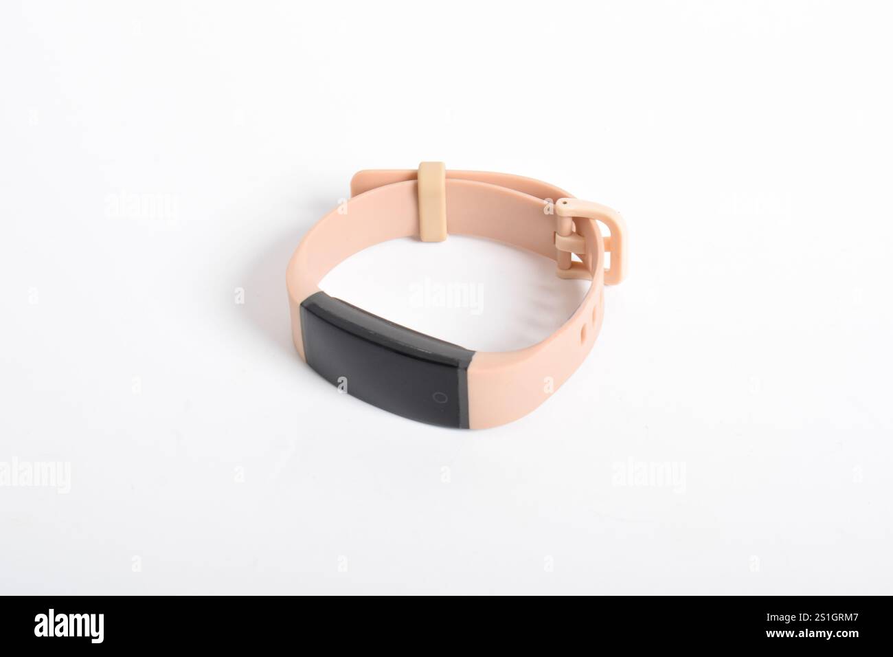 Wireless smart watch isolated on white background. Pink smartwatch ...