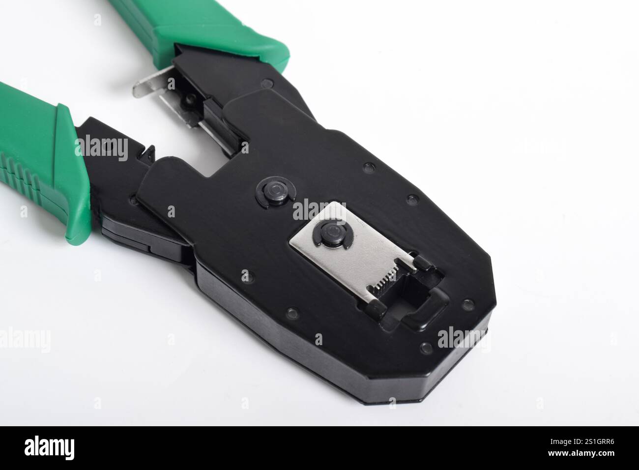 Crimping Tools isolated on white background. Crimping pliers. functions to cut cables and ...