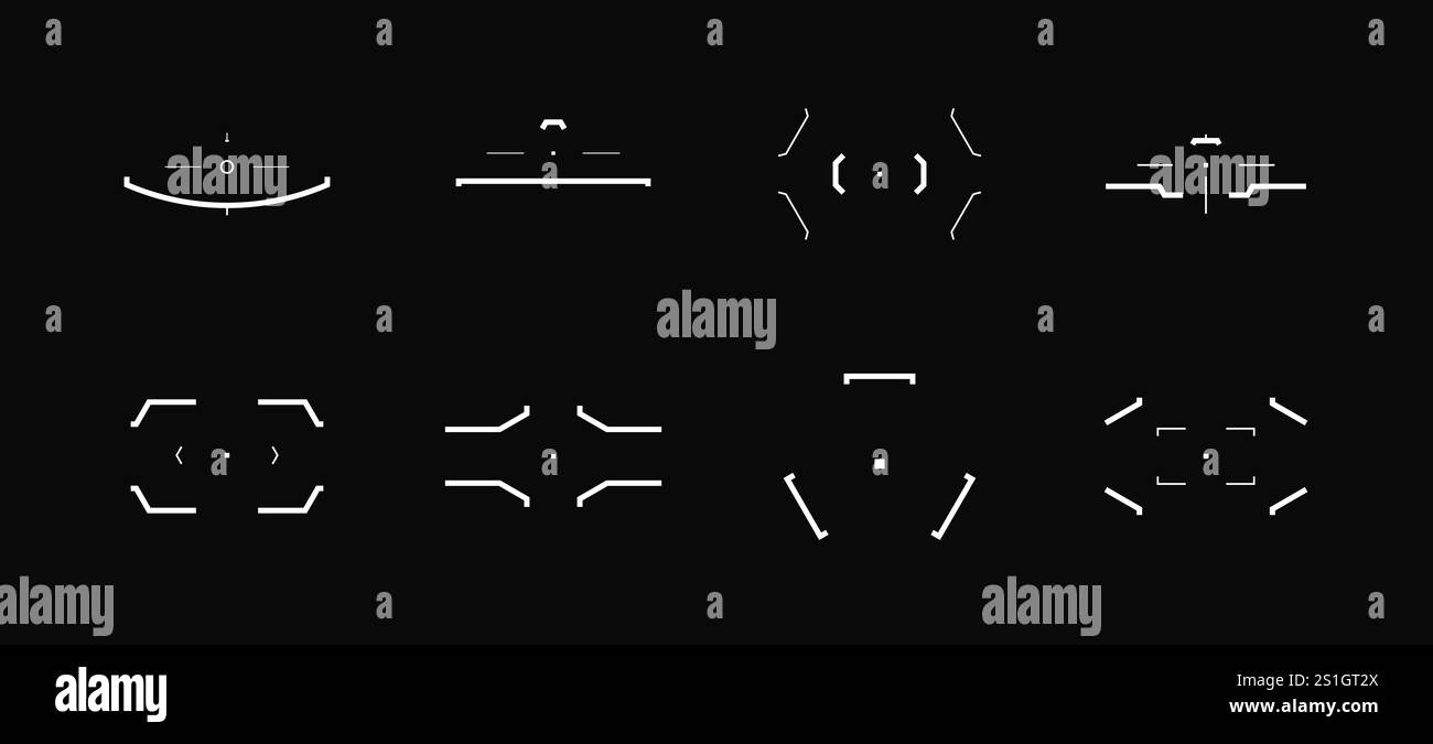 Cyberpunk Target and Aim Elements Vector Collection Stock Vector Image ...