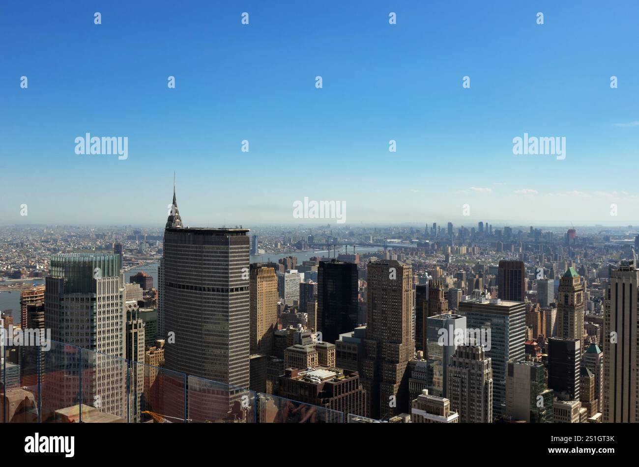 Aerial top view of New York City skyline from above, urban skyscrapers ...