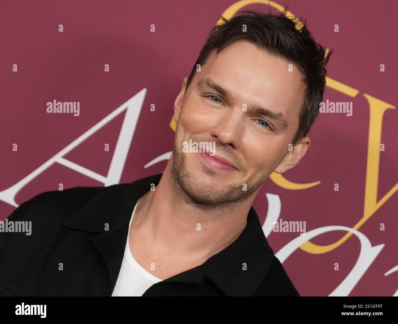 Nicholas Hoult arrives at the 2025 WWD Style Awards, Golden Globes held ...