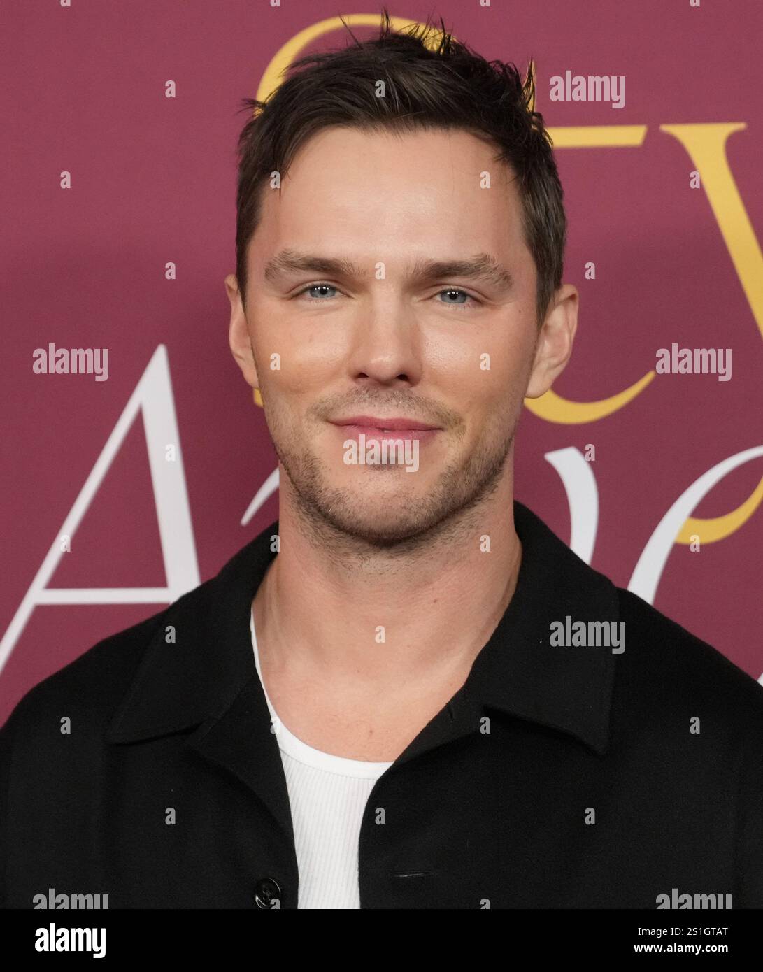 Nicholas Hoult arrives at the 2025 WWD Style Awards, Golden Globes held ...