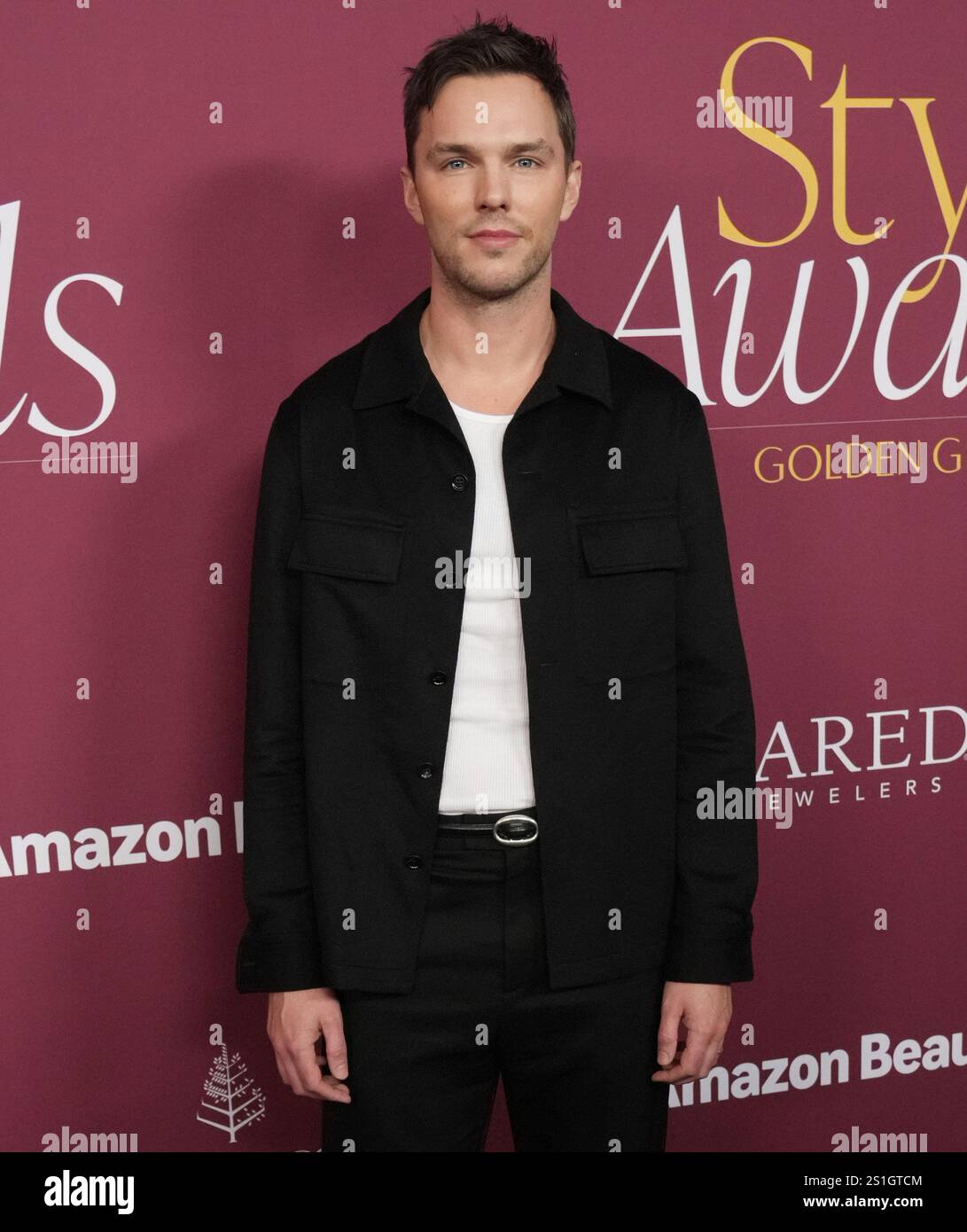 Nicholas Hoult arrives at the 2025 WWD Style Awards, Golden Globes held ...
