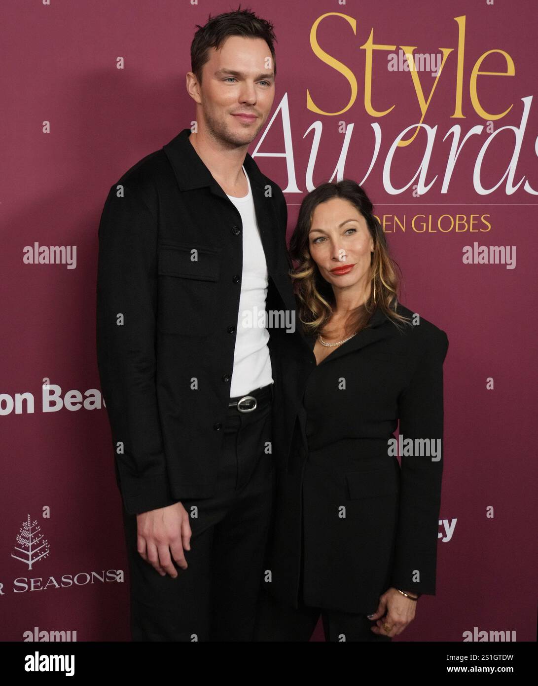 (L-R) Nicholas Hoult and Jamie Taylor at the 2025 WWD Style Awards, Golden Globes held at the ...