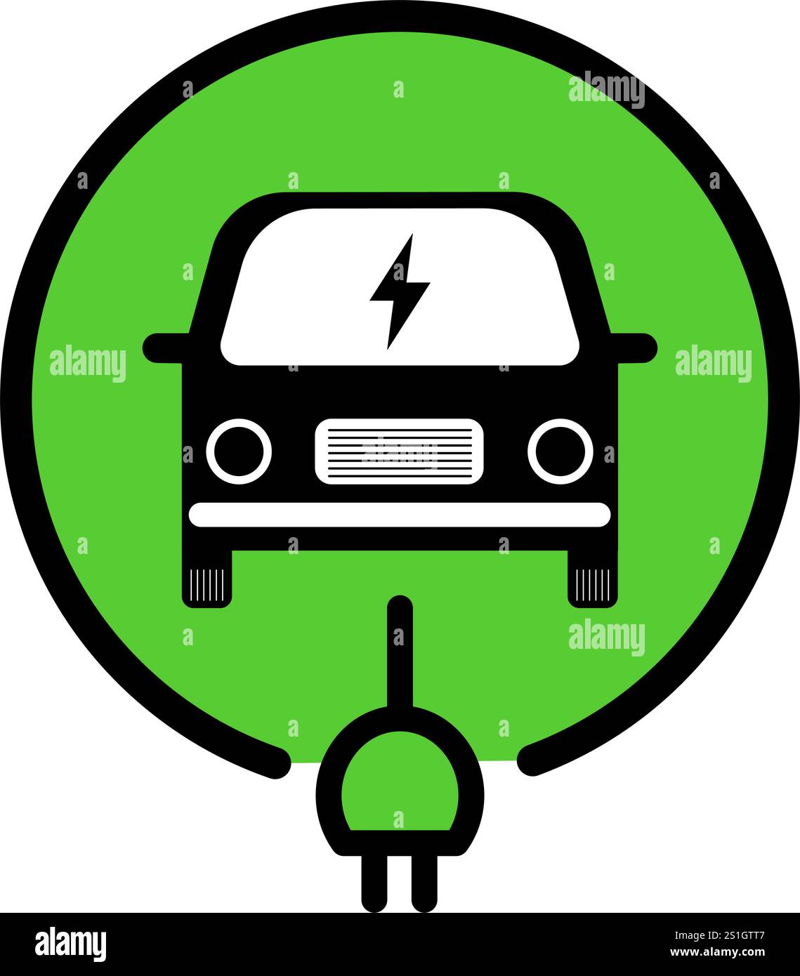 EV Charging electric car with plug icon, eco friendly vehicle concept ...